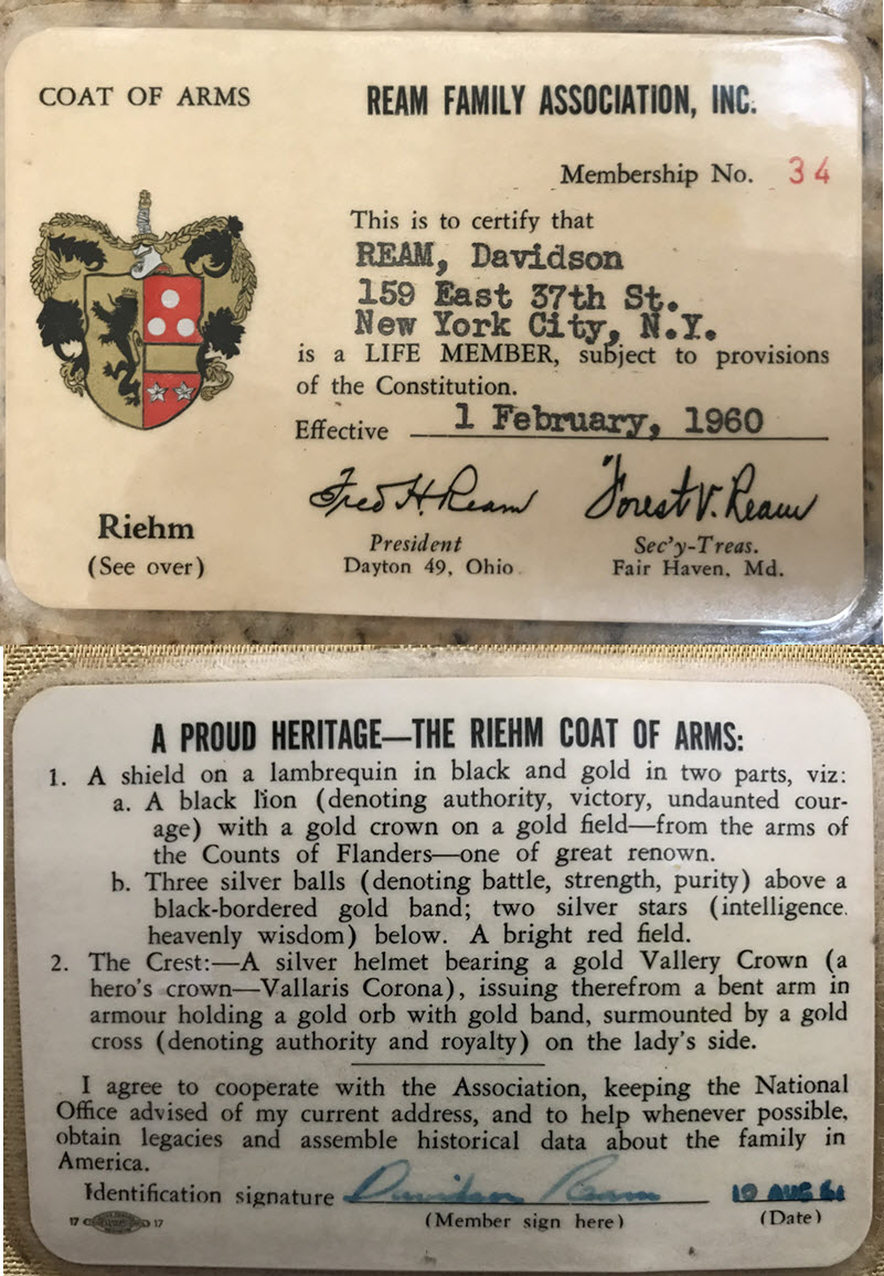 Ream Family History - 9 Generations